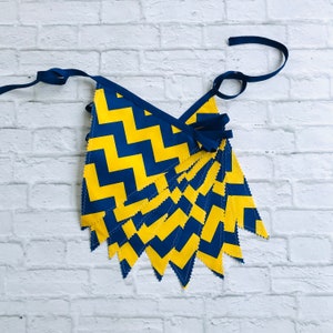 Blue and Yellow Gold Fabric Flag Banner Gift - Handmade Chevron Bunting ...