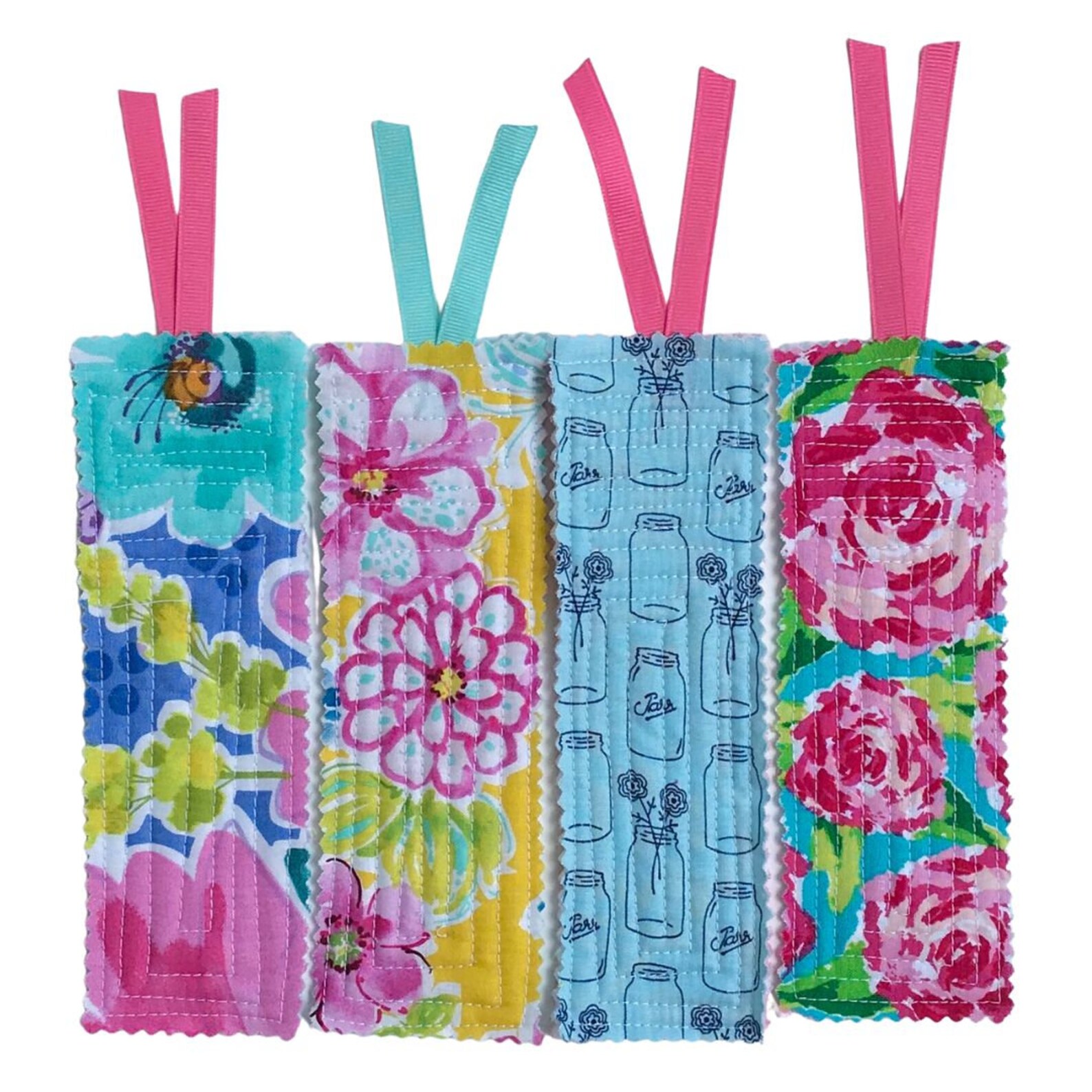 Colorful Quilted Bookmarks Set of 4 Valentine Gift for Book - Etsy