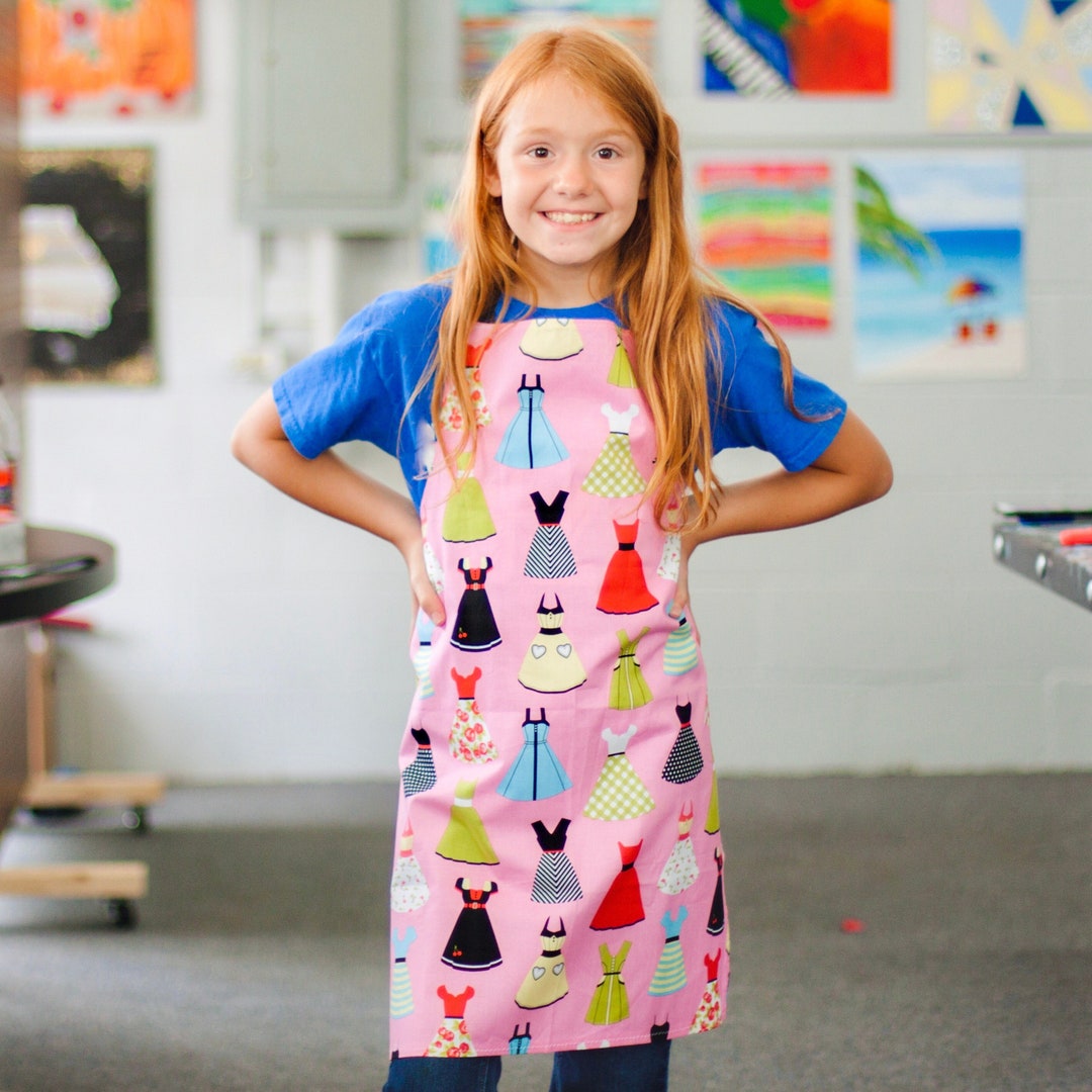 Birthday Gift for Preteen Girl - Vintage Dresses Tween Girl Gift Apron for Art Kitchen or Crafts ...