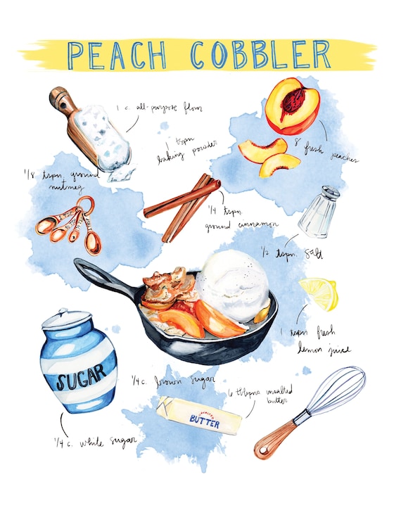 Custom Recipe Painting Watercolor Kitchen Art Made to Order | Etsy