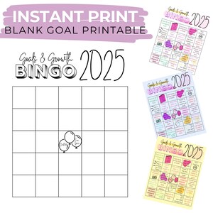 2025 Vision Bingo Card Instant Print Template - Etsy