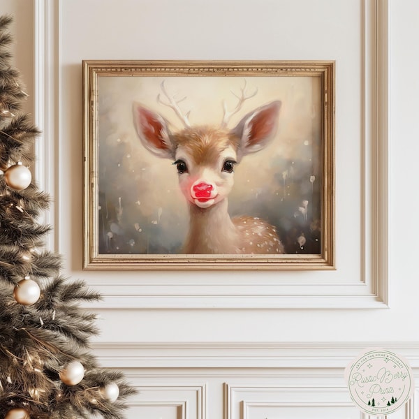 Reindeer Painting - Etsy