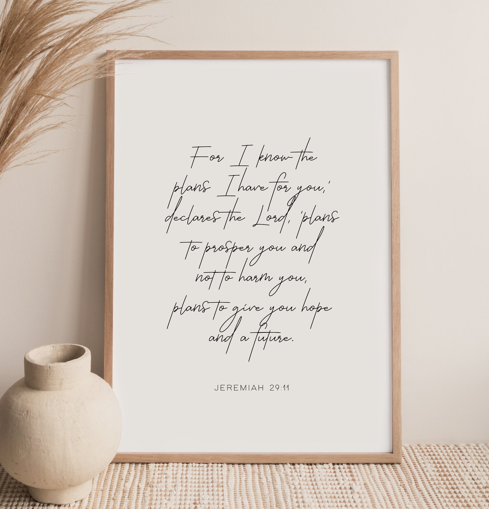 Jeremiah 29:11 Bible Quote Wall Art, for I Know the Plans I Have for ...