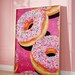 Pink Donuts Art Print Wall Art Vintage Poster Retro Food Wall Art ...