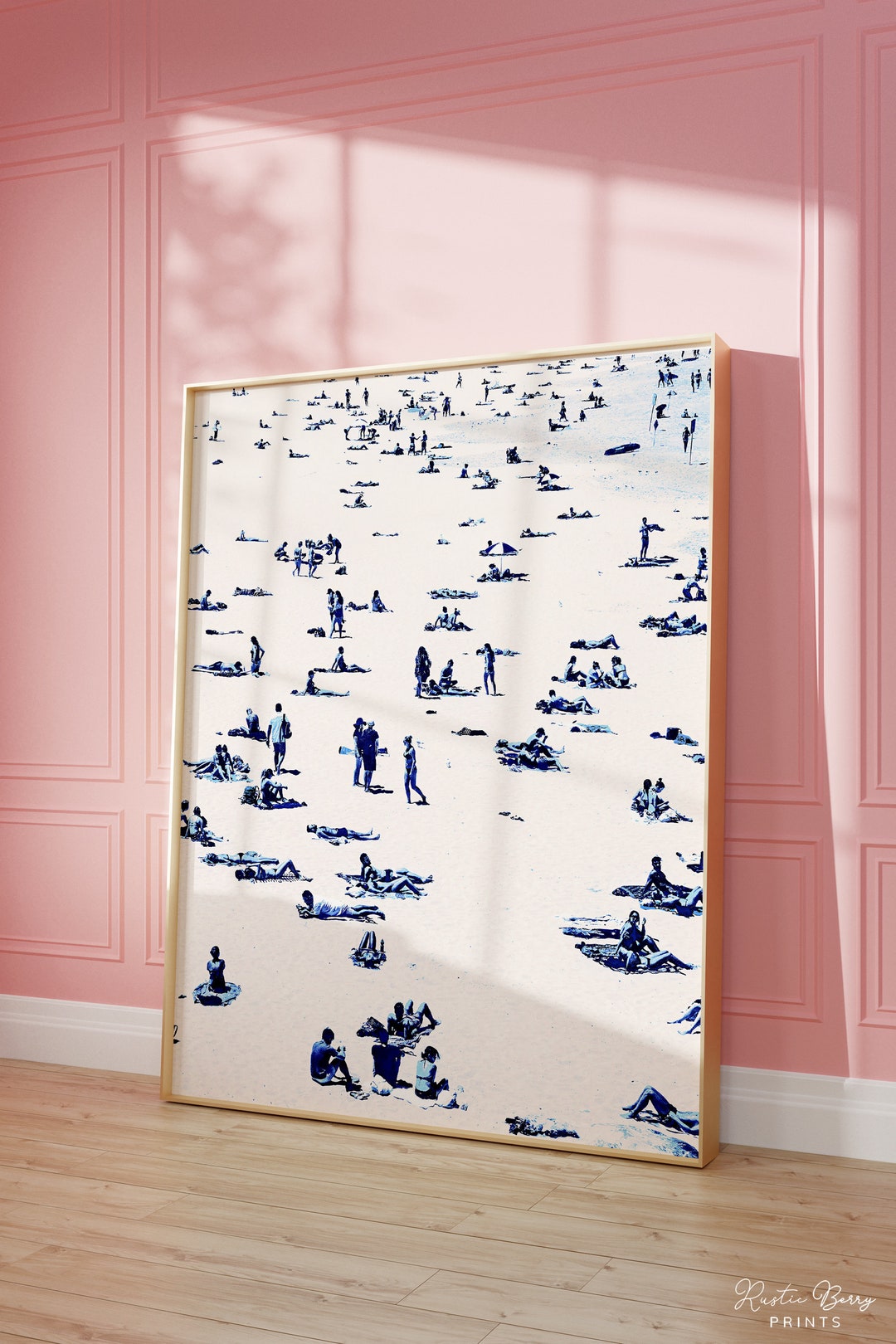 Blue Beach Print: Vintage Coastal Wall Art (digital Download) - Etsy