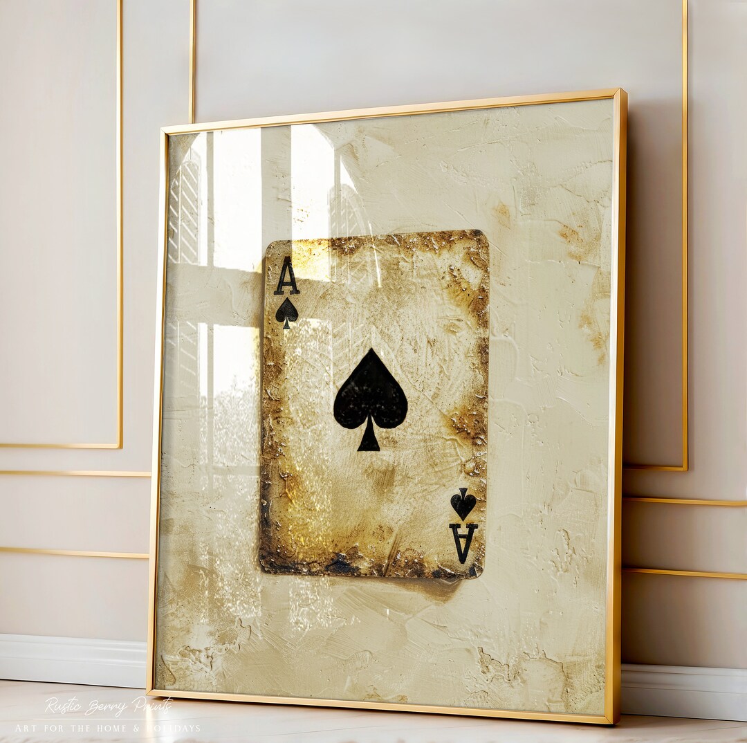 Antique Ace of Spades Art Print | Trendy Wall Art | Playing Card Poster ...