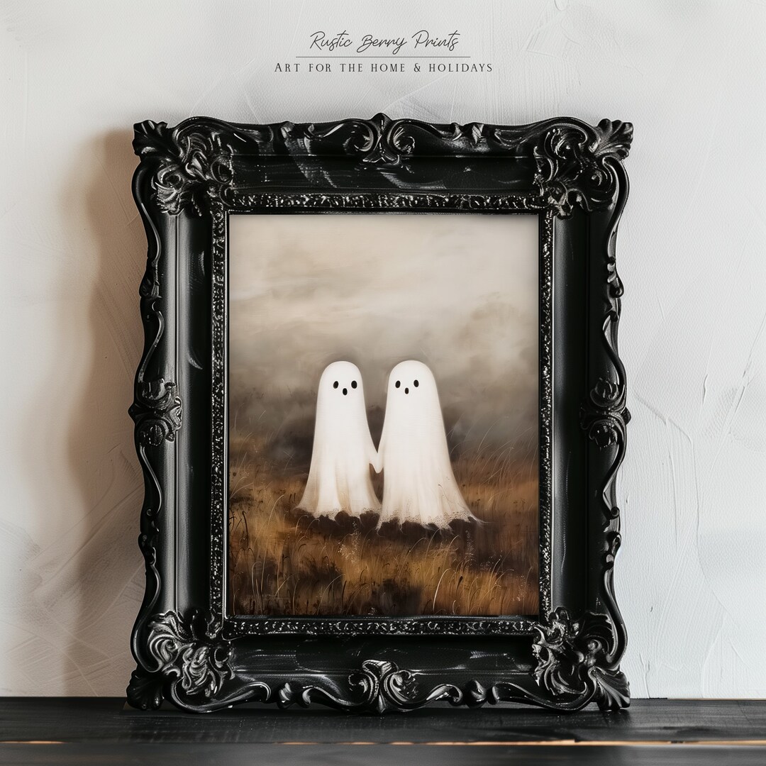 Ghosts in Field Print | Wall Art | Halloween Decor | Moody Vintage ...