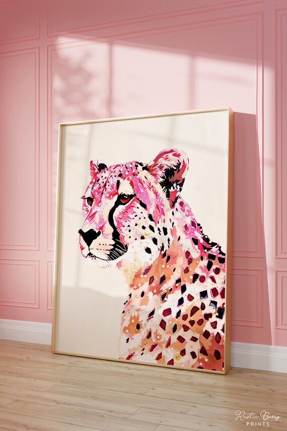 Cheetah Wall Decor Wildlife Wild Nature Animals Gold Golden Orange
