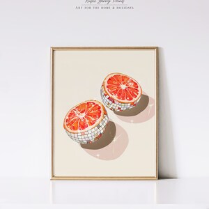 Disco Grapefruit Print: Glam Kitchen Wall Art (digital Download) - Etsy
