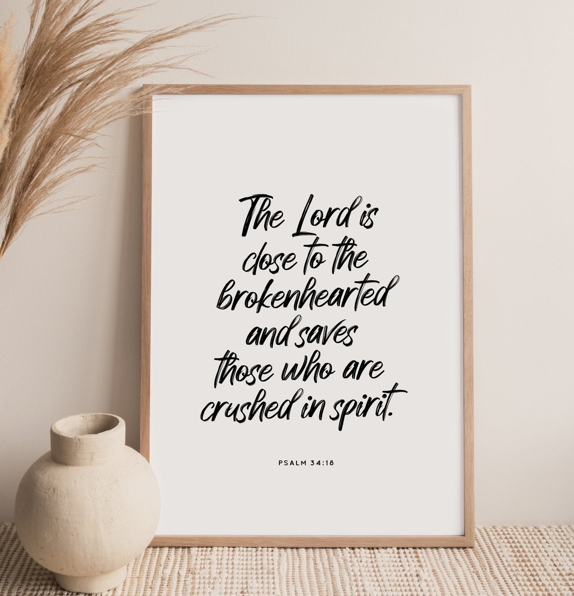 Psalm 34:18 Bible Quote Wall Art the Lord is Close to - Etsy