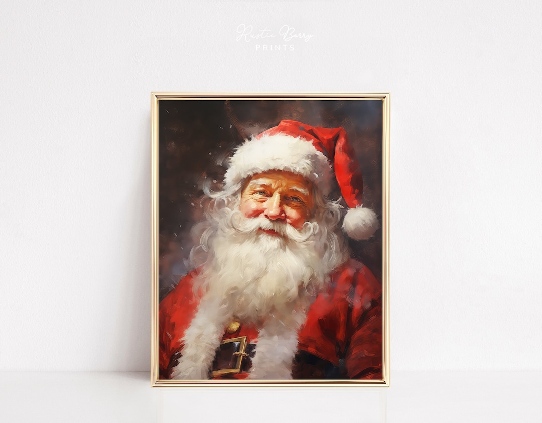 Santa Claus Art Print | Vintage Santa | Wall Art | Christmas Holiday ...