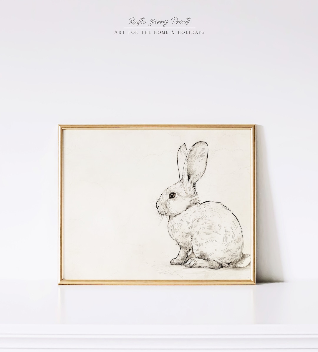 Antique Rabbit Sketch Wall Art | Vintage Print | Cottagecore | Nursery ...