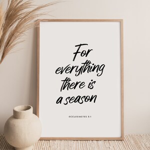 Ecclesiastes 3:1 Bible Quote Wall Art, for Everything There is a Season ...