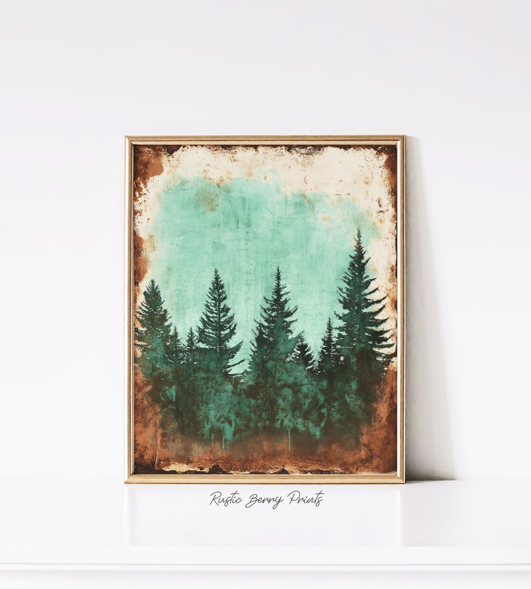 Pine Trees Art Print | Wall Art | Wall Decor | Rustic Vintage Print ...