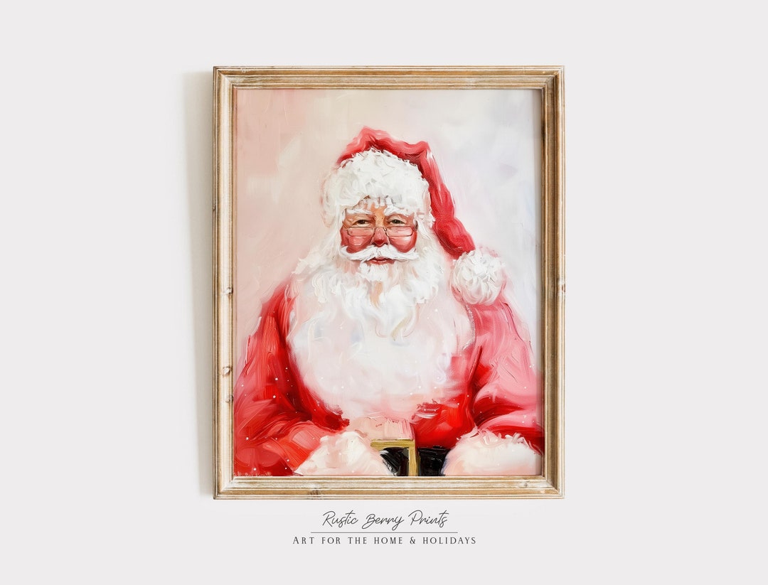 Santa Claus Art Print Wall Art Christmas Holiday Decor Vintage Print ...