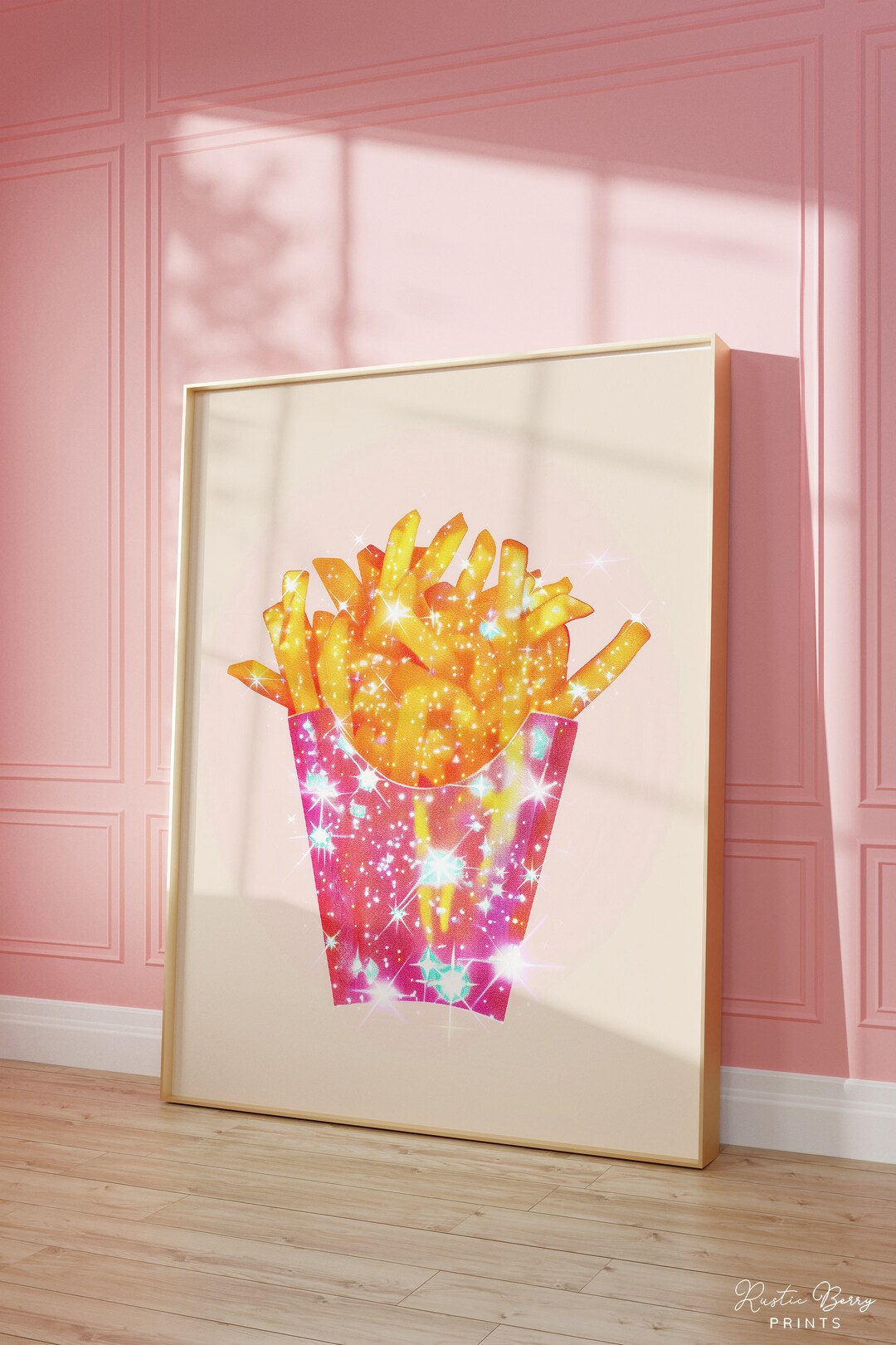 French Fries Glam Art Print | Wall Art Poster | Preppy | Trendy ...