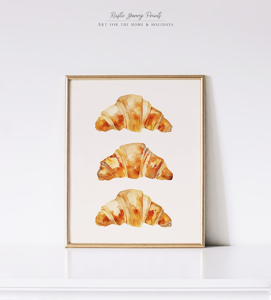 Croissants Bakery Food Art Print | Wall Art | Kitchen Decor ...