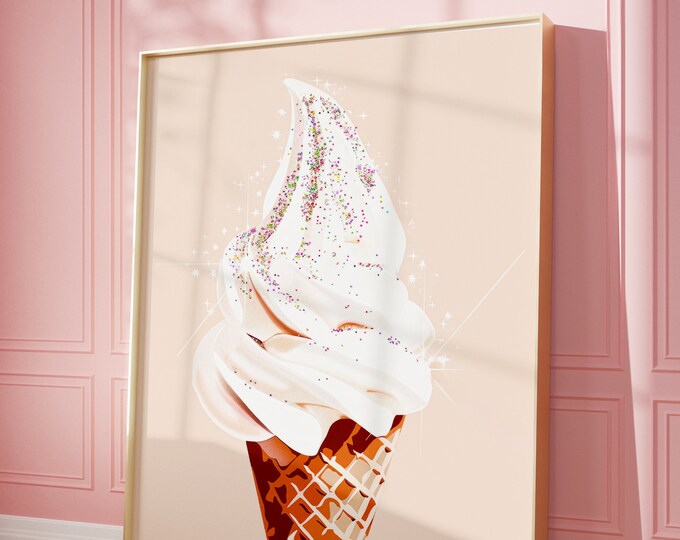 Vintage Ice Cream Art Print: Retro Kitchen Decor (digital Download) - Etsy