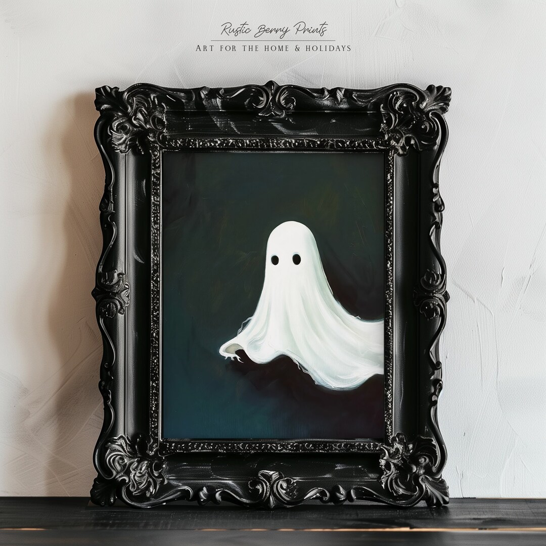 Ghost Print Wall Art Halloween Decor Vintage Print Spooky Ghost ...