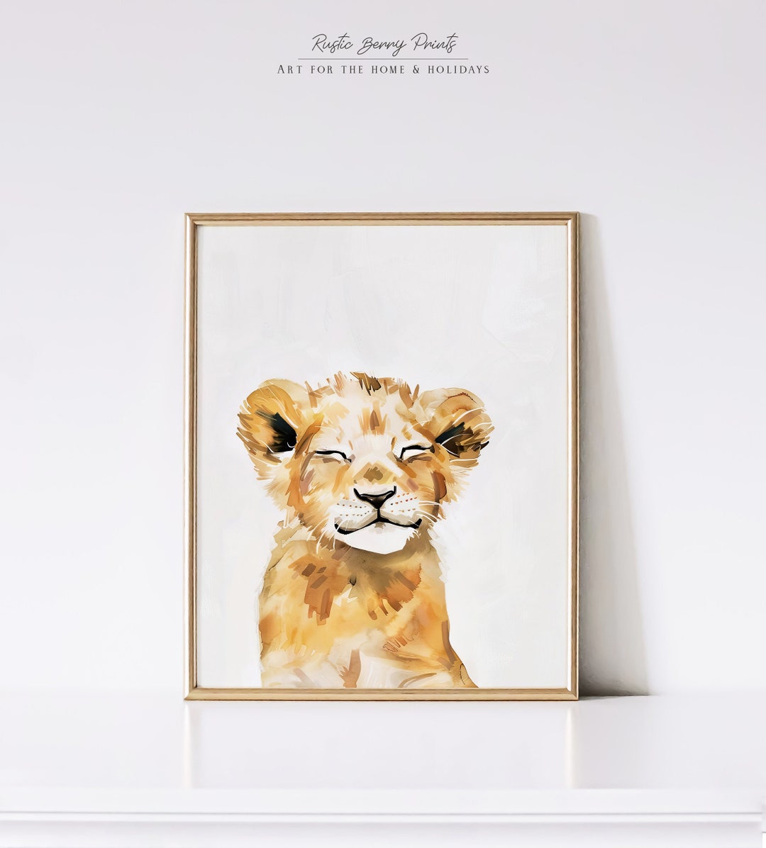 Adorable Little Lion Art Print | Wall Art | Kids Room Decor | Baby Lion ...