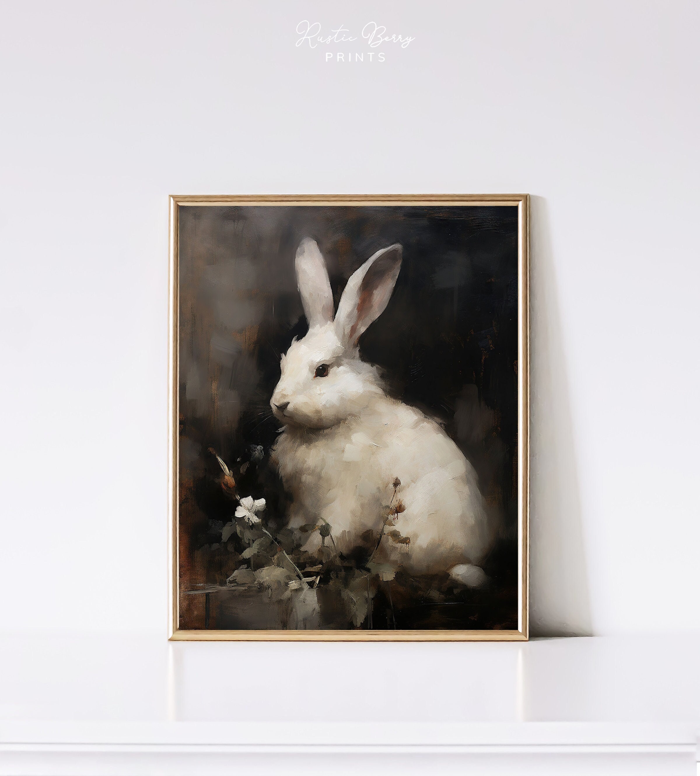 Vintage White Rabbit Art Print Wall Art Antique Art Digital Instant ...
