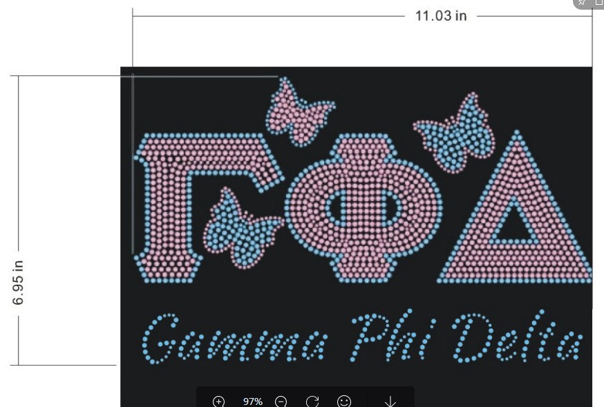 Gamma Phi Delta Greek Letters With Butterfly Rhinestone Transfer - Etsy