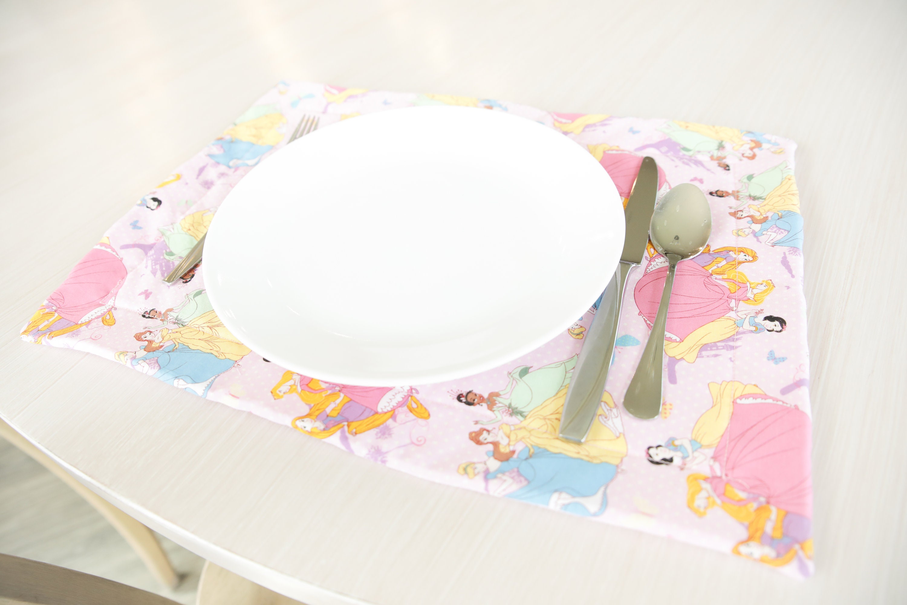 Princess Quilted Placemats Girls Princesses Placemat Snow | Etsy