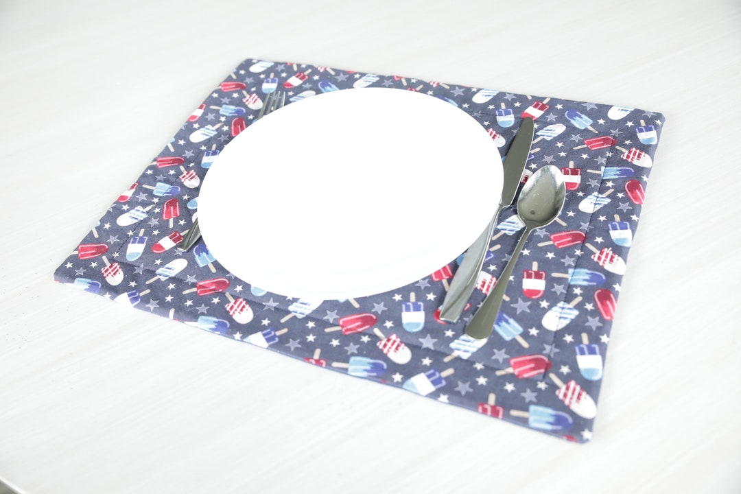 Independence Day Popsicles Quilted Placemat Stars and - Etsy