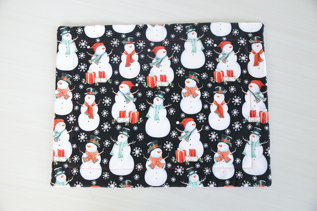 Winter Snowmen Quilted Placemat Placemat, Dinner Placemat, Place ...