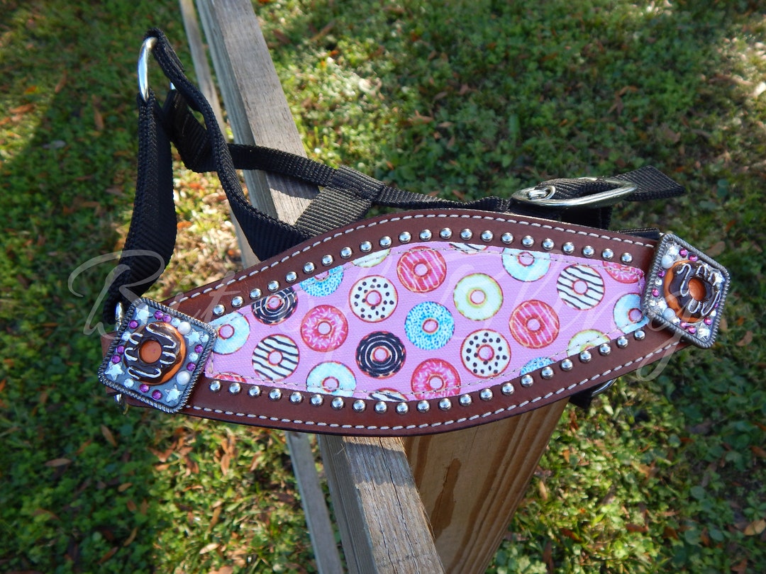Donut Print Leather Pony Size Bronc Halter Barrel Racing Pole Bending ...
