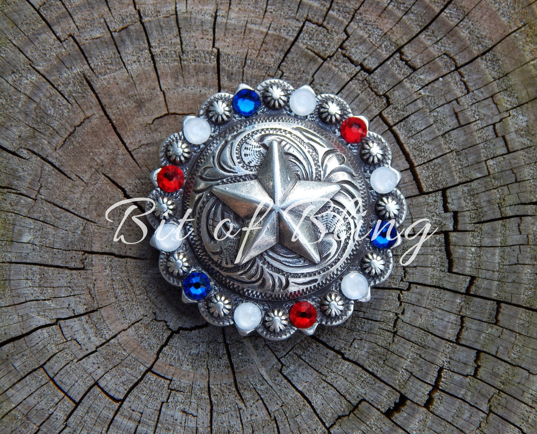 Star Spangled Patriotic Bling Concho - Custom Conchos - Bling Conchos ...