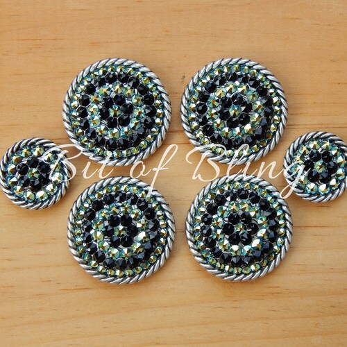 Saddle Concho Set Antique Silver Round Berry Conchos Light - Etsy