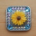 Yellow Daisy Concho Aquamarine and Crystal AB Horse Tack Rodeo Reining ...