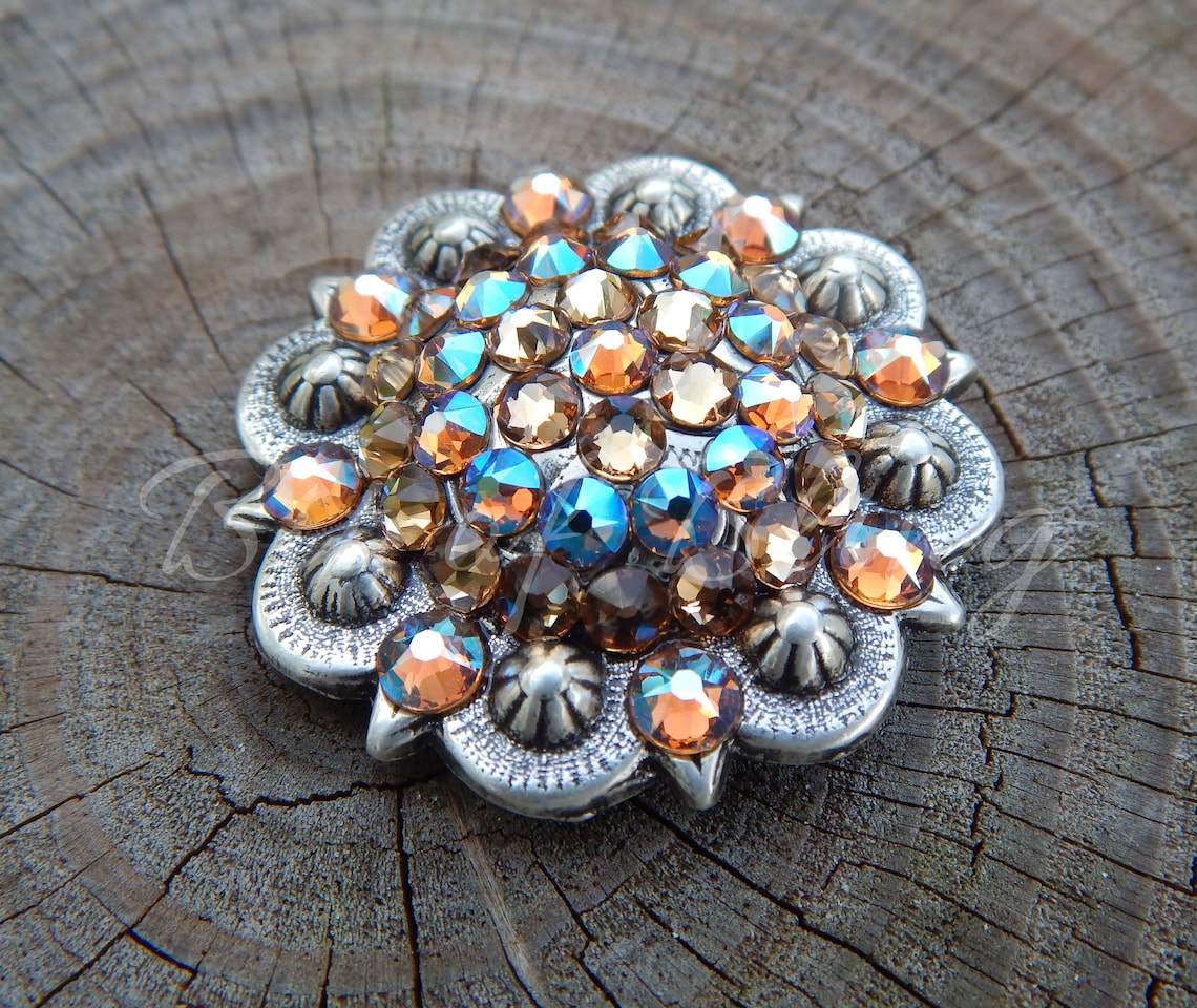 Saddle Concho Set Antique Silver Round Berry Conchos Light | Etsy