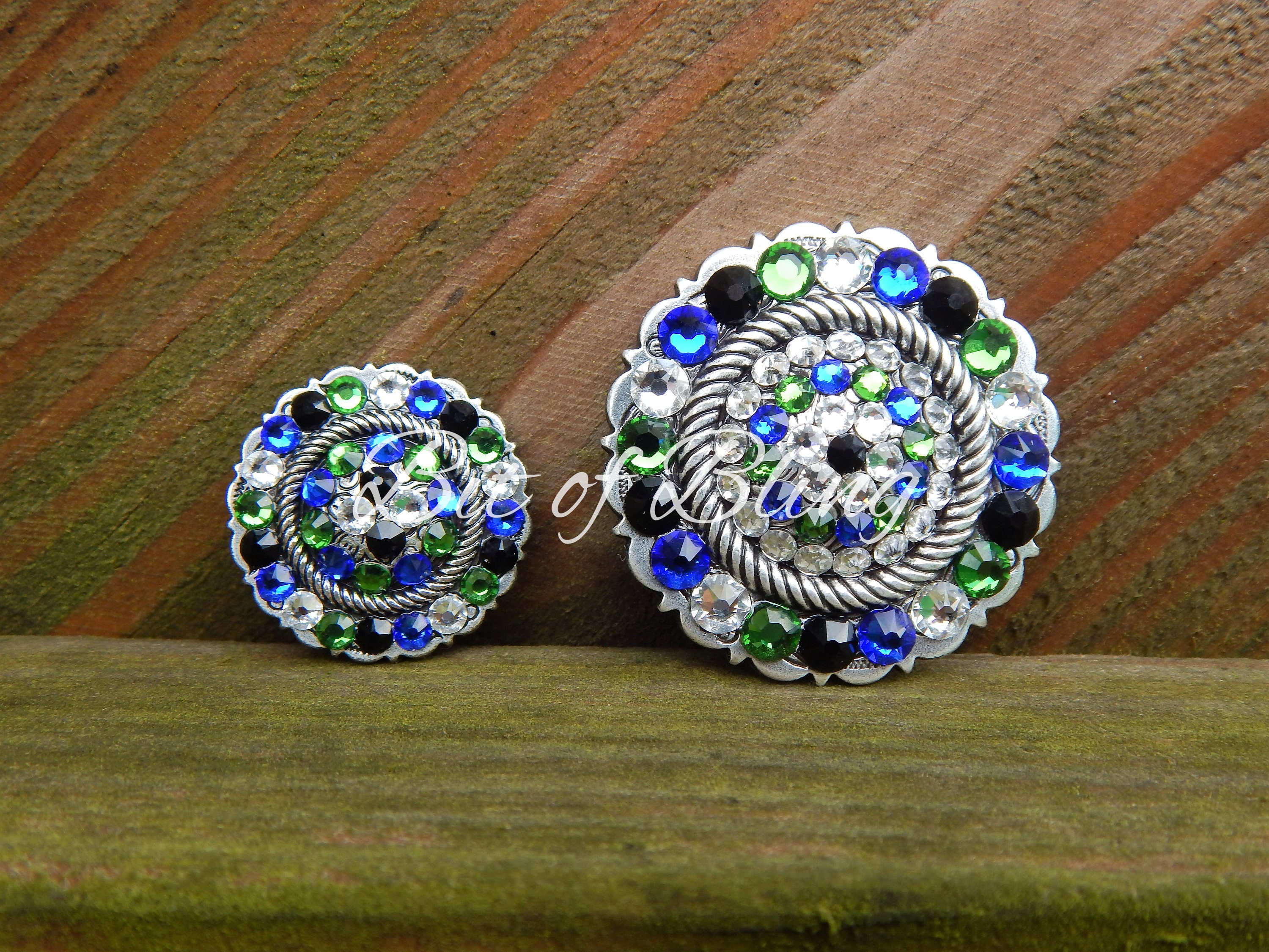 Peacock Inspired Crystal Conchos Western Horse Tack | Etsy