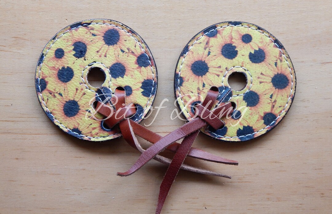 Sunflower Print Leather Bit Guards - Western Horse Tack - Etsy