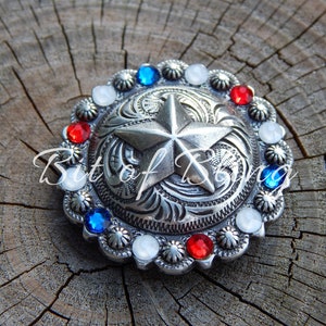 Star Spangled Patriotic Bling Concho - Custom Conchos - Bling Conchos ...