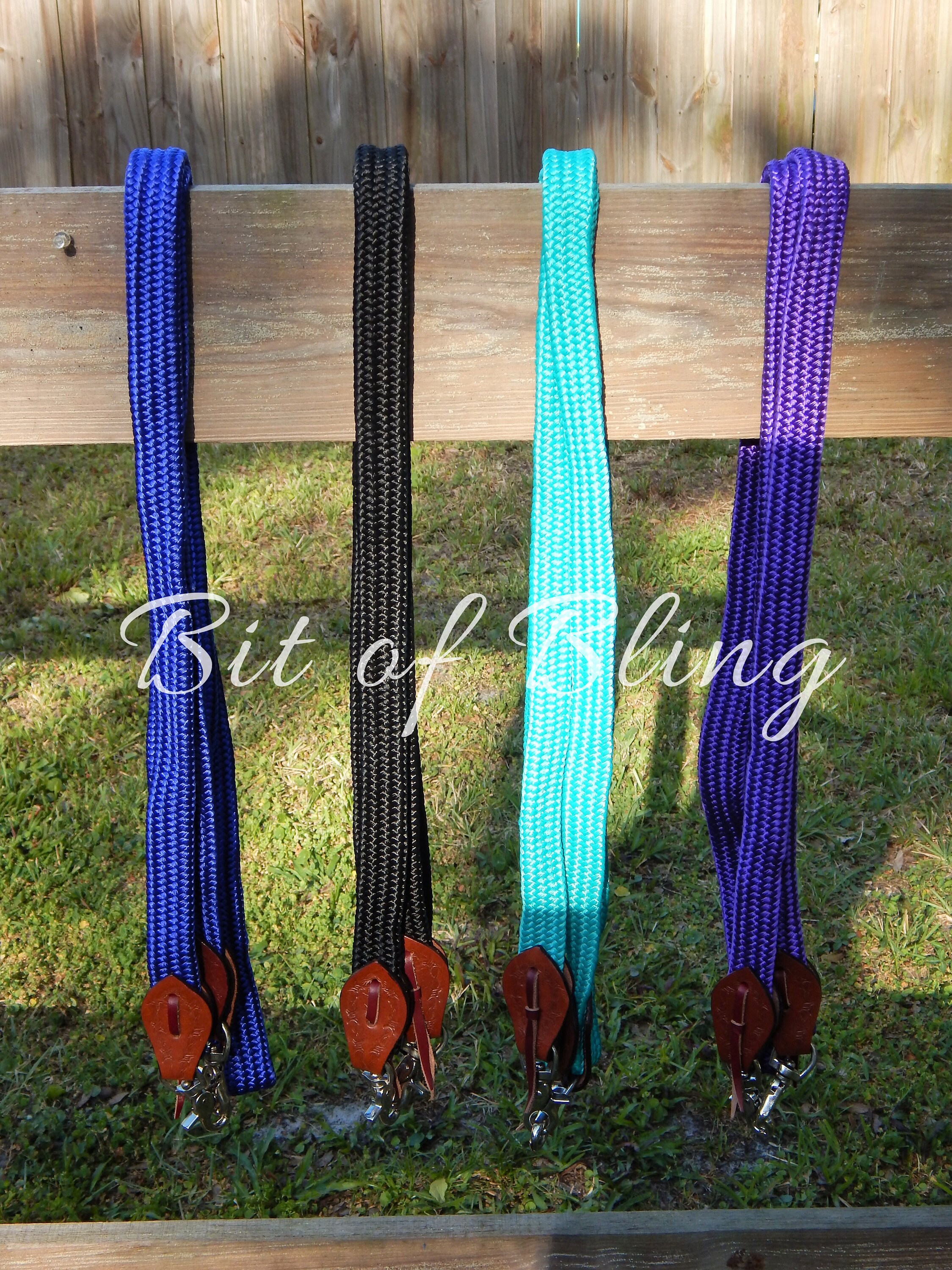 Flat Braided Cotton Roping/barrel Reins With Barbwire Tooled - Etsy