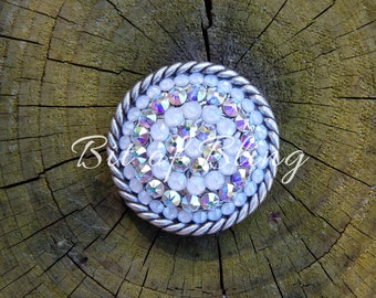 Antique Copper Round Rope Edge Cross Bling Concho Horse Tack - Etsy