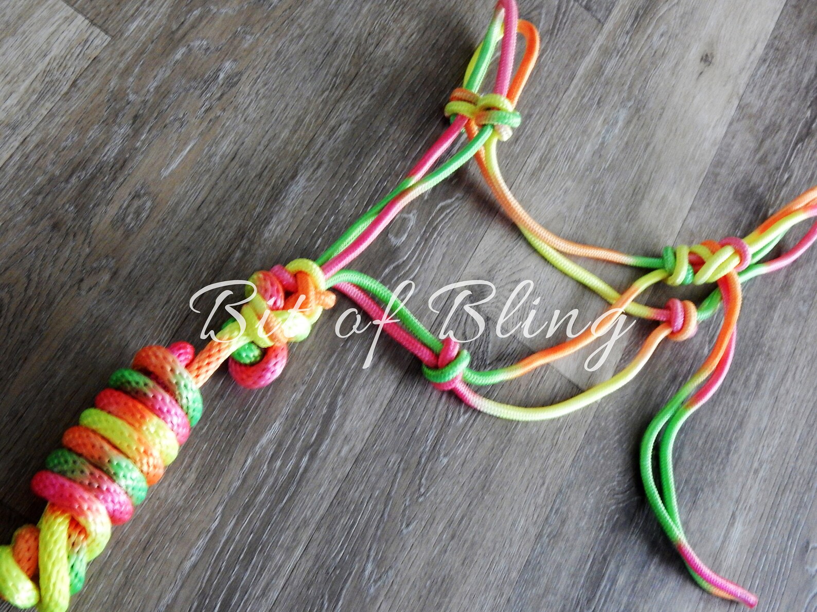 Rainbow Rope Halter With 7' Lead Western Horse Tack Rodeo Barrel Racing ...