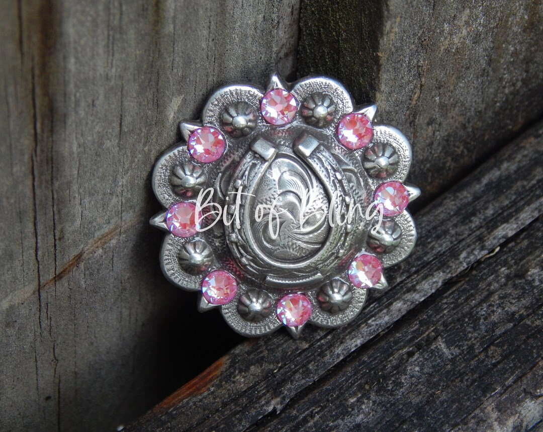 Antique Silver Horseshoe Berry Concho - Lotus Pink Delite - Etsy