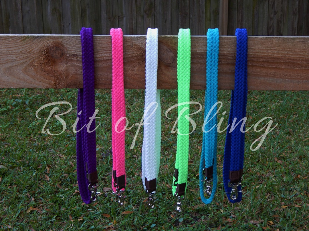 7.5' Flat Braided Cotton Roping Barrel Reins Horse Tack Rodeo Barrel ...