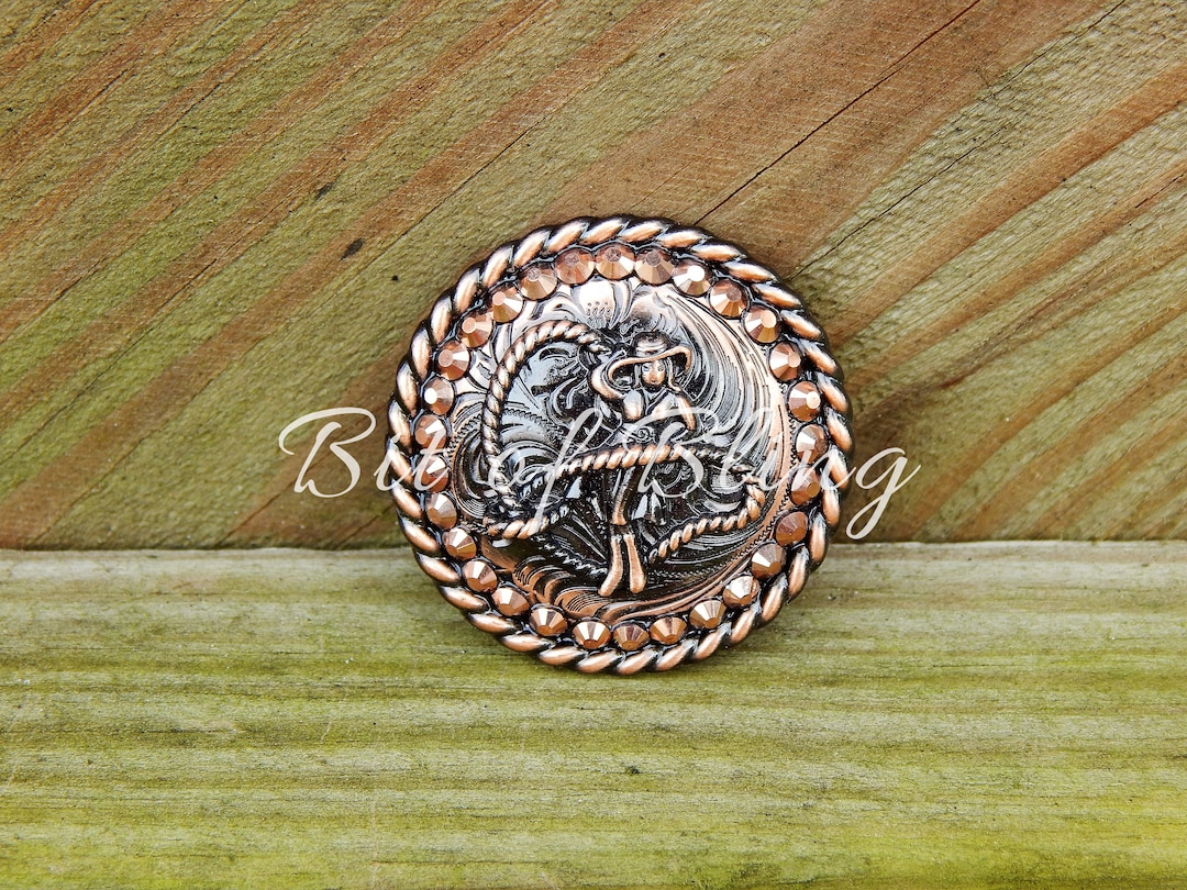 Copper Round Rope Edge Cowgirl Rose Gold Concho Western Horse Tack - Etsy