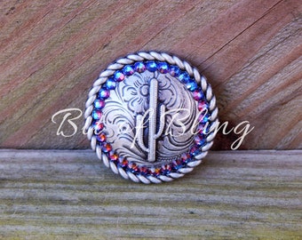 Antique Silver Round Rope Edge Feathers Concho Blue Volcano | Etsy