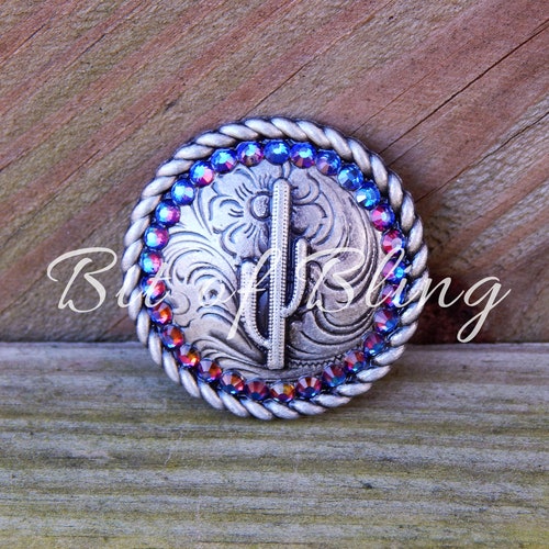 Antique Silver Round Rope Edge Cactus Saddle Concho Set - Etsy