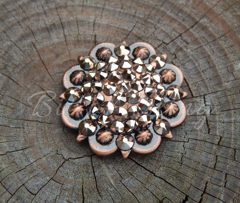 Round Berry Concho , Rose Gold - Horse Tack ; Bling Concho Crystal ...