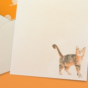 Cat Cute Stationery Set / Custom Animal Note Cards Sheets / Flat ...