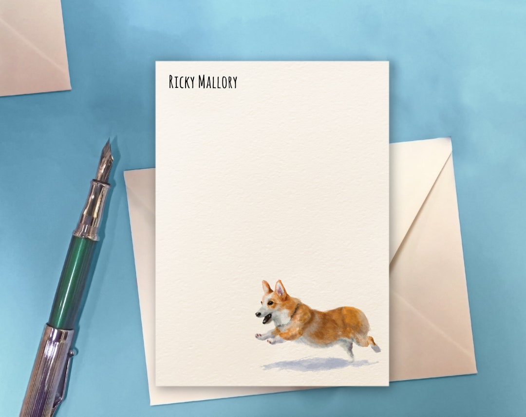 Corgi Stationery Set / Personalized Cards Set / Custom Stationery Cards ...