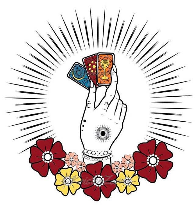 Fortune Teller Hand With Tarot Cards Print - Etsy