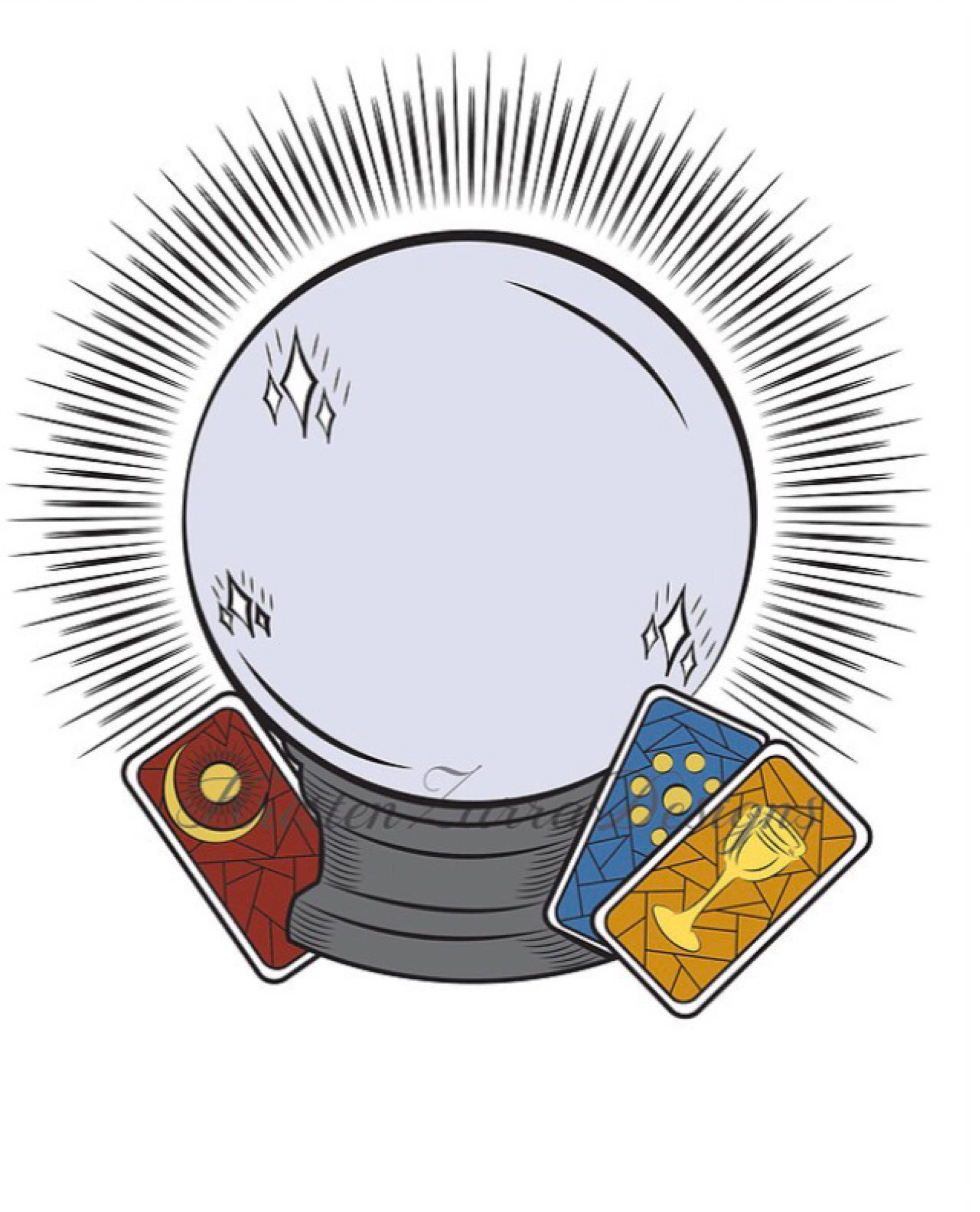 Crystal Ball and Tarot Cards Print - Etsy